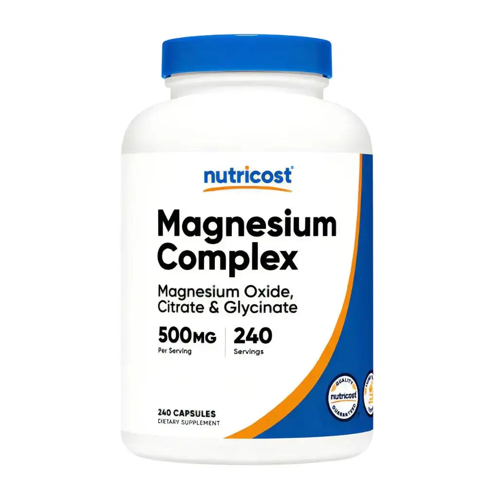 Magnesio Complex 500mg Nutricost | Triple Fórmula Alta Absorción